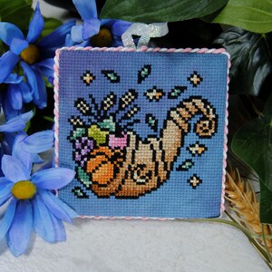 Pastel Cornucopia Cross Stitch Pattern - Horn of Plenty - Kawaii Cute ...