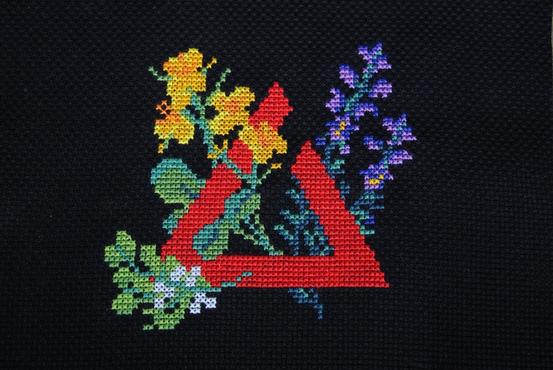 Witcher Cross Stitch Pattern Igni Sign Floral Art Design | Etsy