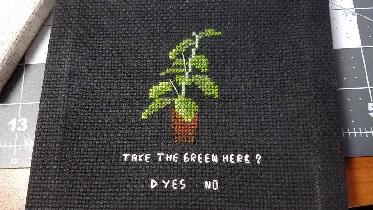 Resident Evil Cross Stitch Pattern - Take the Green Herb - Biohazard ...