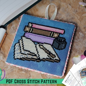 Book Writing Cross Stitch Pattern - Gift for Writer, Author - Bookish ...
