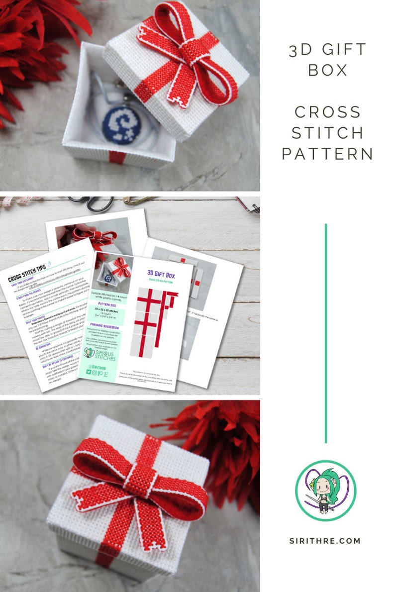 Animal Crossing Cross Stitch Pattern 3D Gift Box With Bow - Etsy