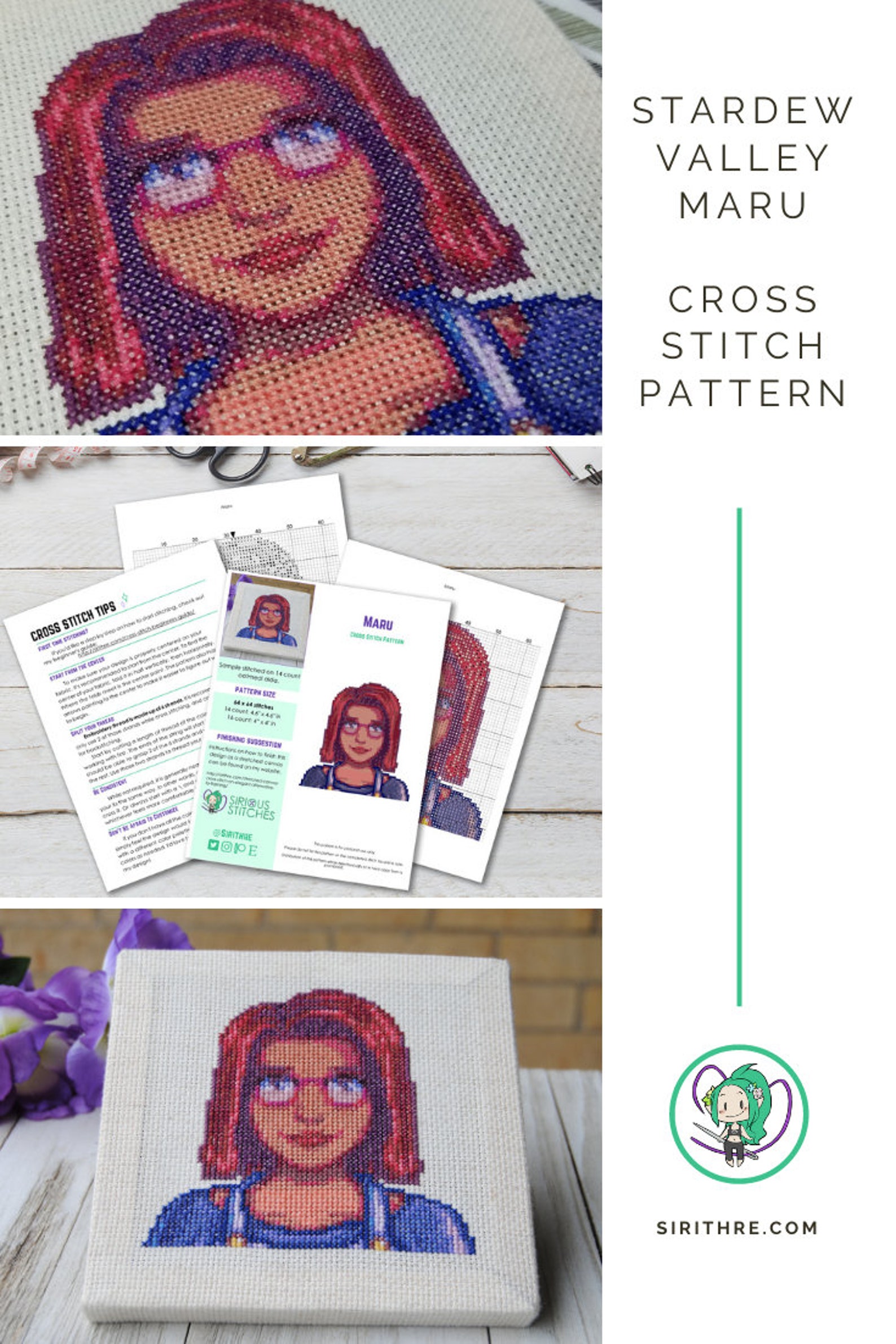 Stardew Valley Cross Stitch Pattern - Maru Villager Portrait - DIY Game ...