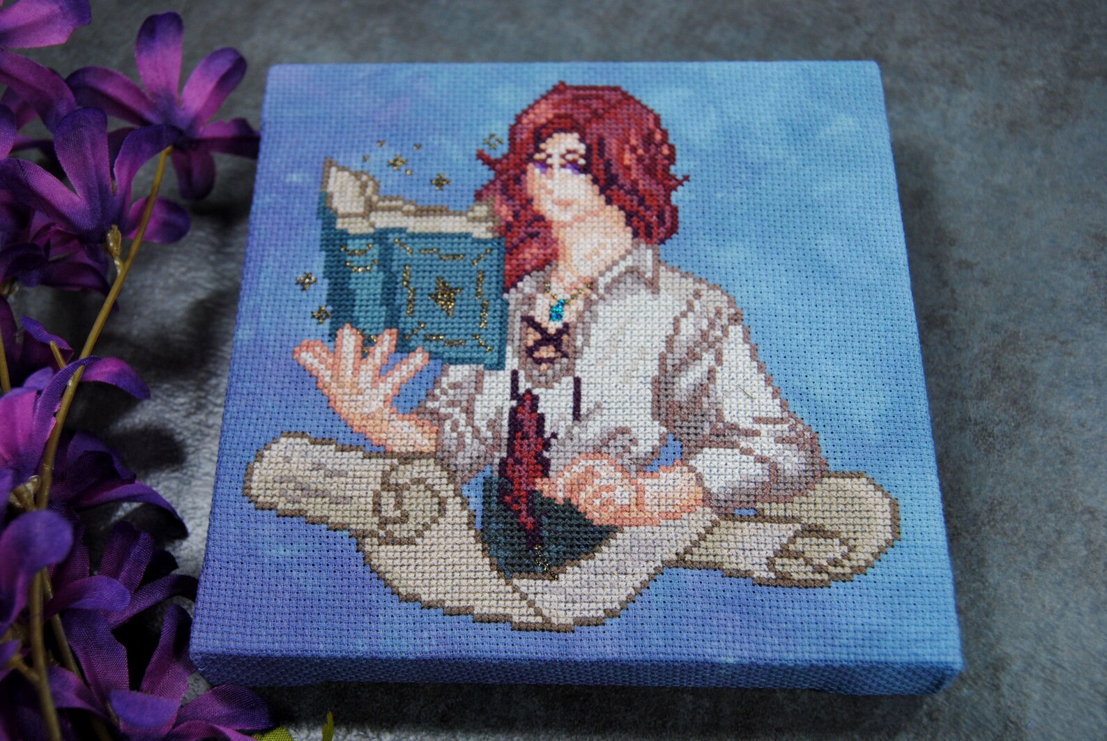 Wizard Cross Stitch Pattern Itsrainingcolor Merlin OC Art - Etsy