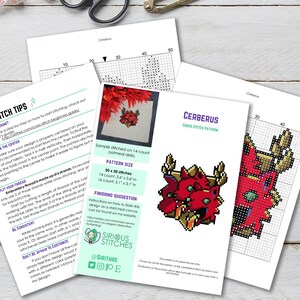 Hades Cross Stitch Pattern - Cerberus, Guardian of the Gates of the ...