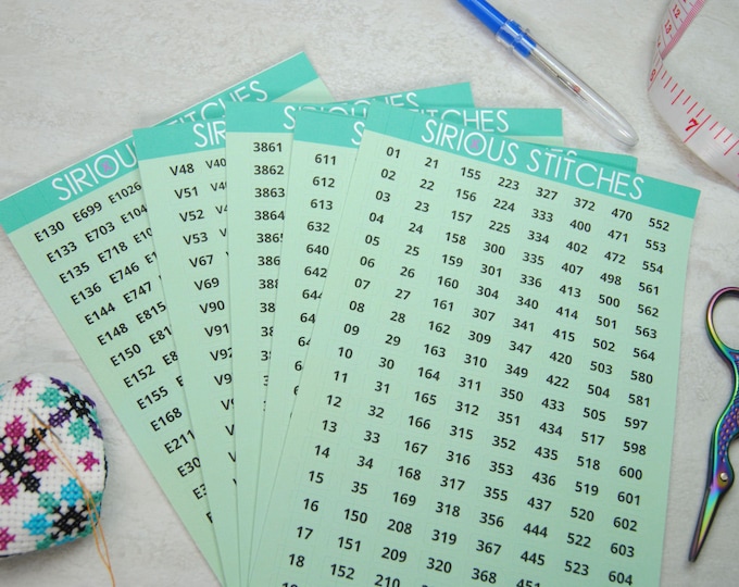 DMC Thread Labels Organize Your Bobbins With Large Font - Etsy