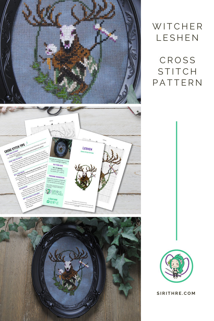 Leshen Cross Stitch Pattern Witcher 3 Leshy Design Forest | Etsy