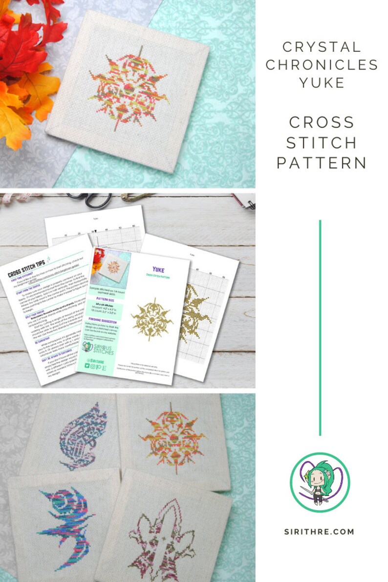 Final Fantasy Cross Stitch Pattern - Crystal Chronicles Yuke Crest ...
