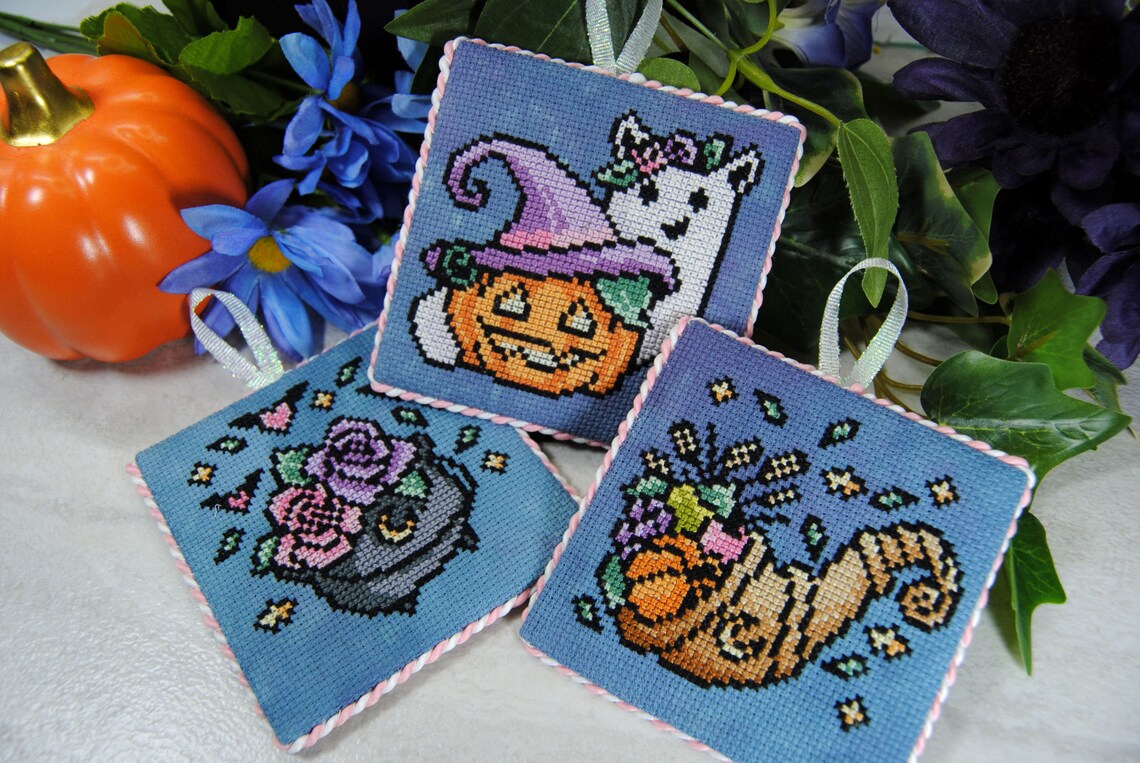 Pastel Cornucopia Cross Stitch Pattern - Horn of Plenty - Kawaii Cute ...