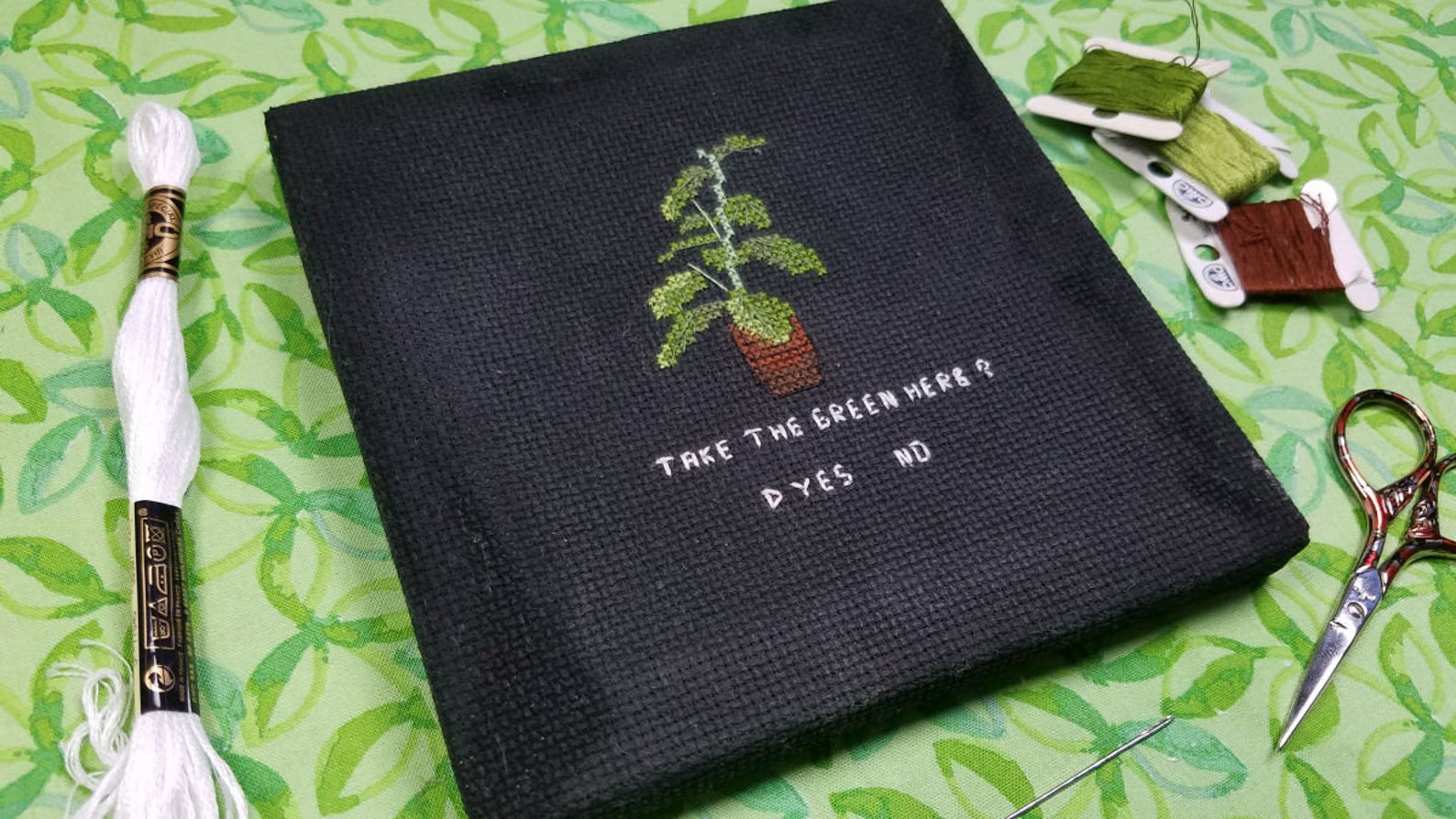 Resident Evil Cross Stitch Pattern - Take the Green Herb - Biohazard ...