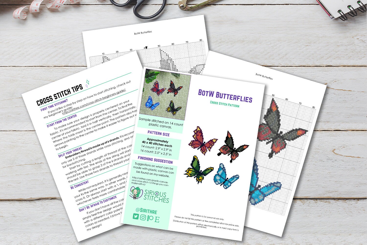 Zelda Cross Stitch Pattern Breath of the Wild Butterfly Set - Etsy