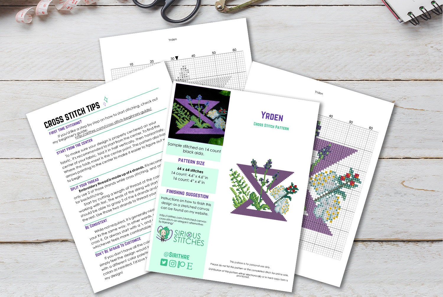 Witcher Cross Stitch Pattern Yrden Sign Floral Art Design - Etsy