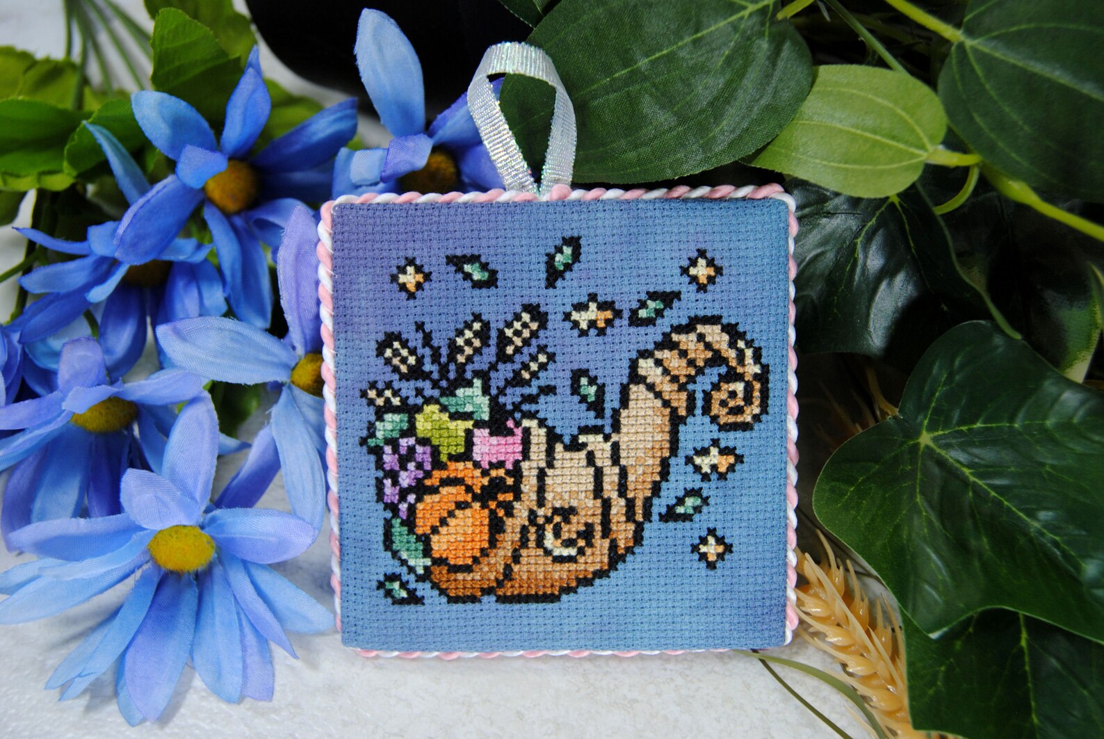 Pastel Cornucopia Cross Stitch Pattern - Horn of Plenty - Kawaii Cute ...
