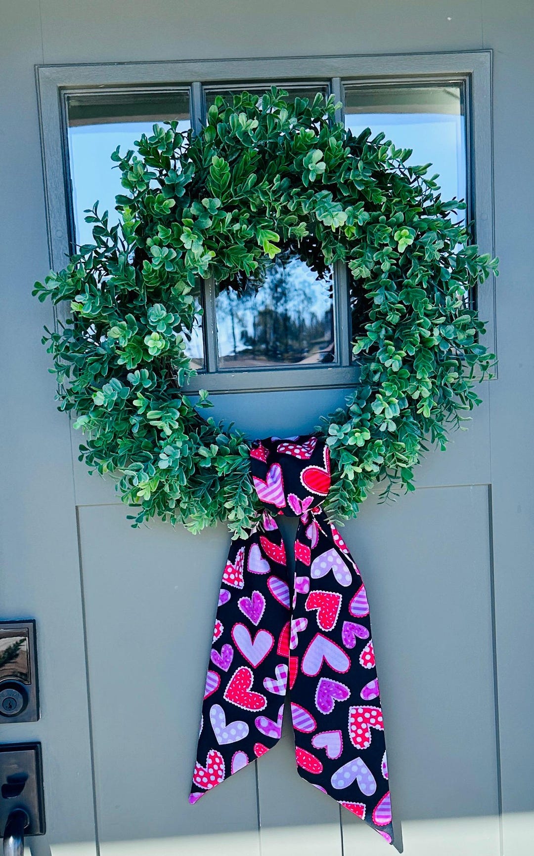 Valentine’s Day Wreath Sash, Pink and Red Heart Wreath Sash, February ...