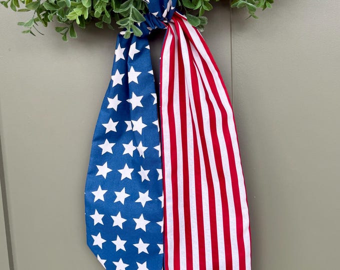 Patrotic Wreath Sash, Red White and Blue Decor, 4th of July, Memorial ...