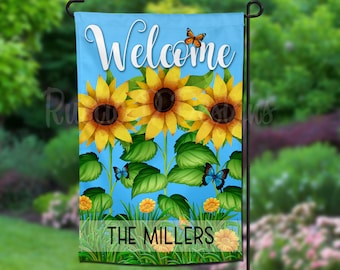 Sunflower Flag, Welcome Sign, Barn Quilt Design, Patio Decor ...