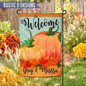 Welcome Pumpkins Fall Autumn Personalized Home Garden Banner 12"x18" - Etsy