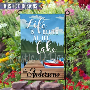 Life is Better at the Lake Personalized Garden Banner 12"x18" - Etsy