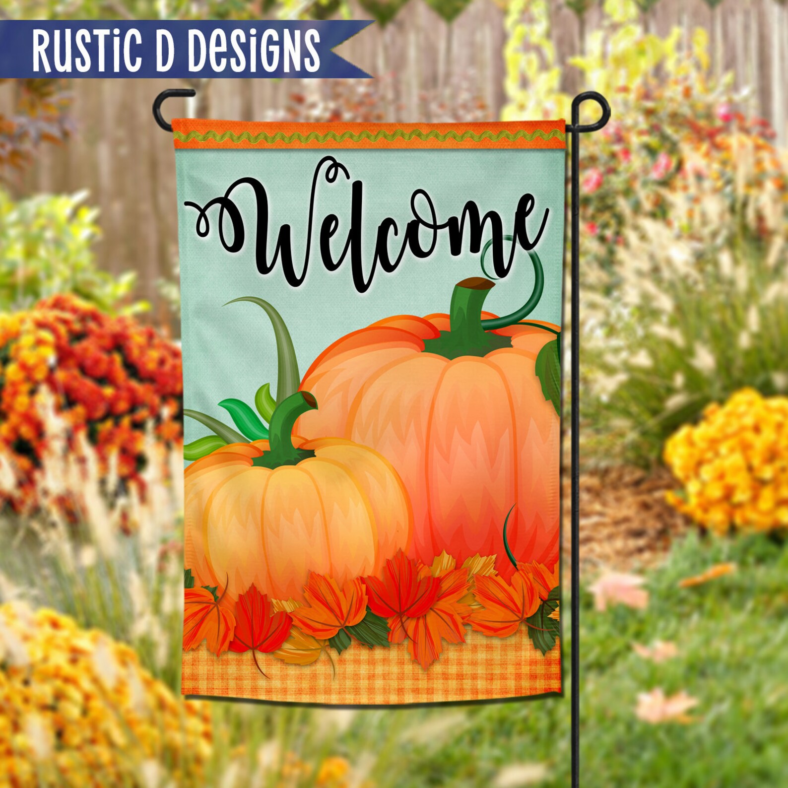 Welcome Pumpkins Fall Autumn Personalized Home Garden Banner 12"x18" - Etsy