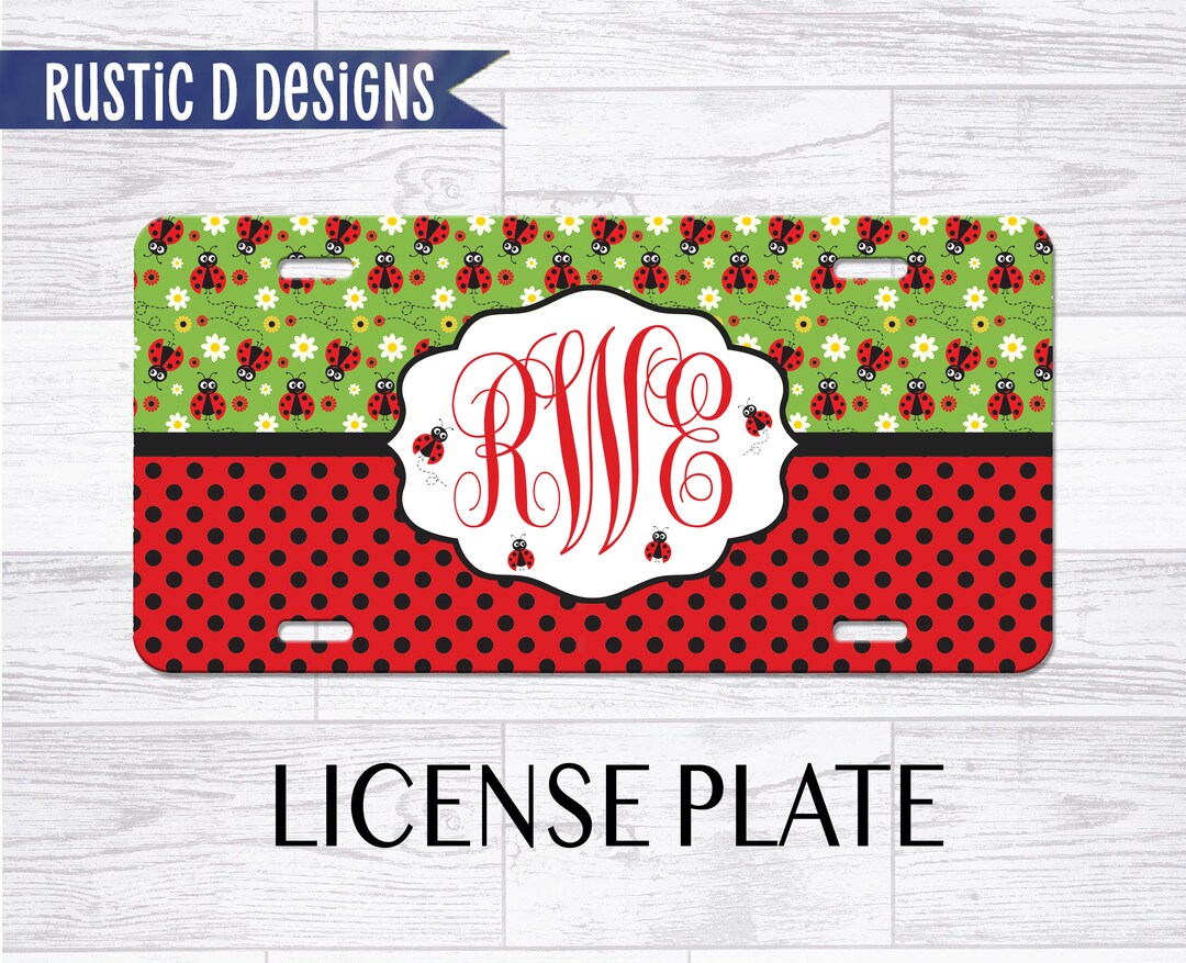 Ladybug Monogram License Plate Car Tag - Etsy