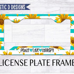 Peace Love Country License Plate Car Tag, License Plate Frame, Car ...