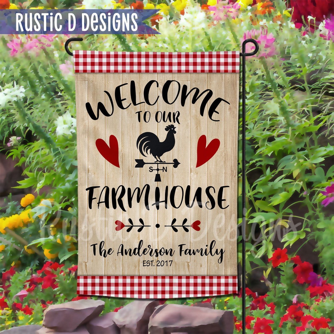 Welcome to Our Farmhouse Personalized Home Garden Banner 12"x18" - Etsy
