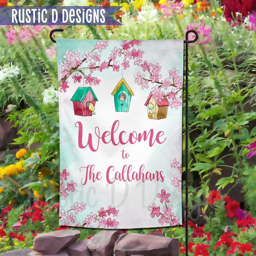 Spring Birdhouse Welcome Personalized Home Garden Banner 12"x18" - Etsy