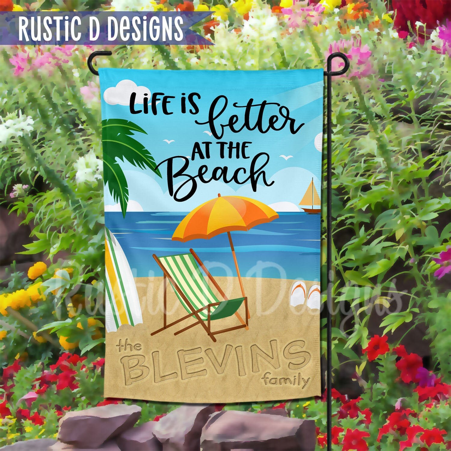 Life is Better at the Beach Personalized Garden Banner 12"x18" - Etsy