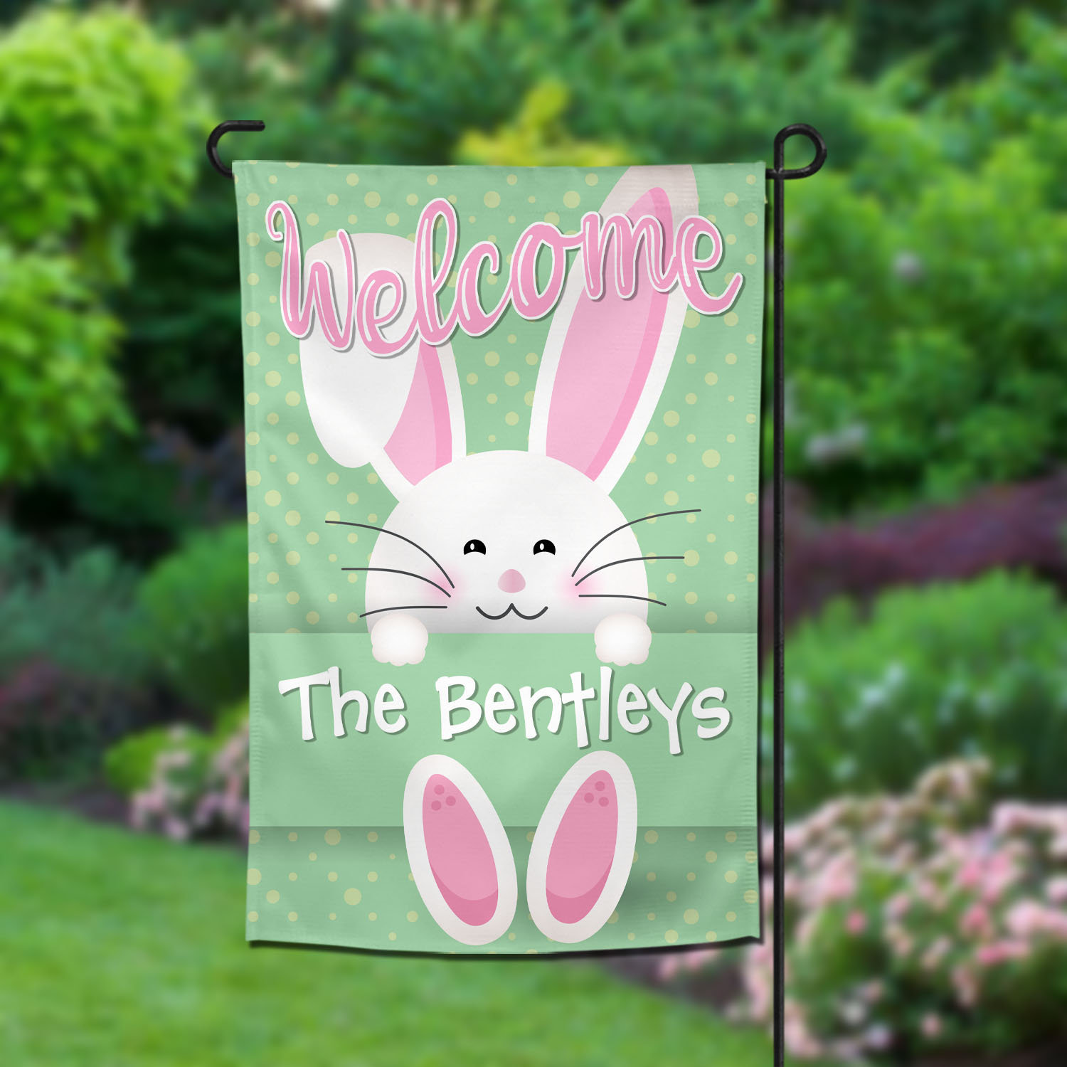 Welcome Bunny Personalized Home Garden Banner | Etsy