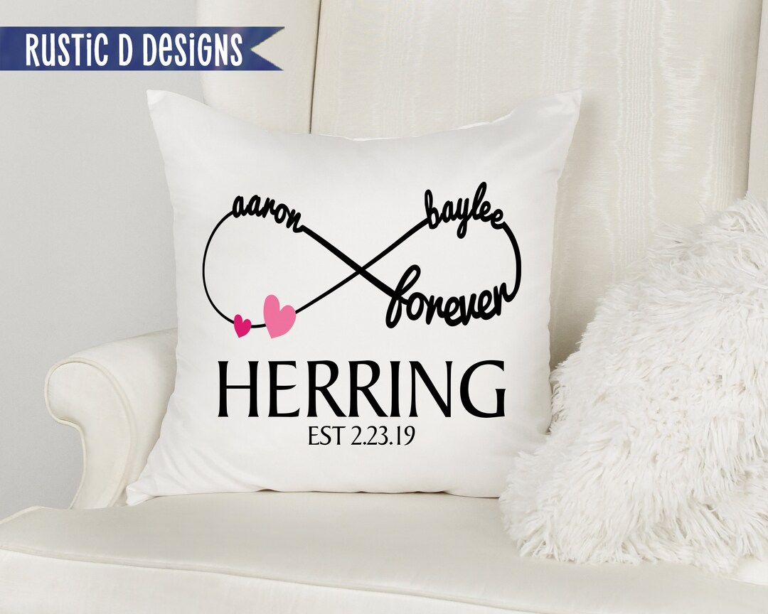 Infinity Forever Wedding Pillow Cover, Personalized Gift, Wedding ...