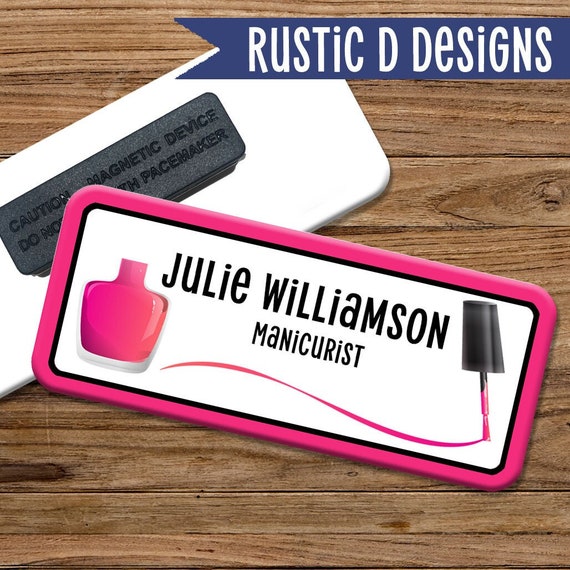 Solid Nail Polish Manicurist Magnetic Name Badge Magnetic - Etsy