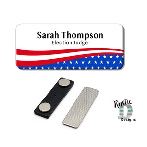Patriotic American Flag Magnetic Name Tag Badge - Etsy