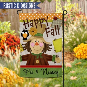 Happy Fall Scarecrow Autumn Personalized Home Garden Banner 12"x18" - Etsy