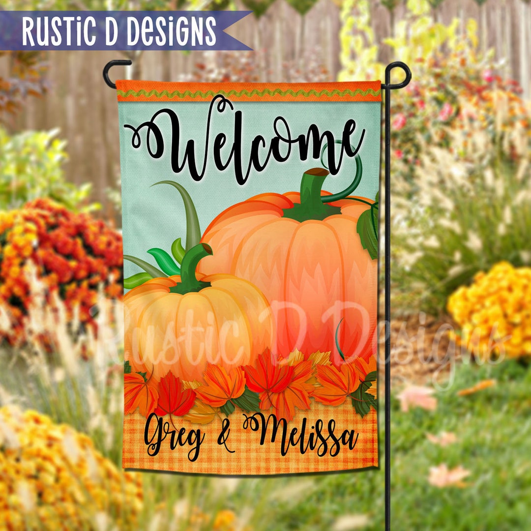 Welcome Pumpkins Fall Autumn Personalized Home Garden Banner 12"x18" - Etsy