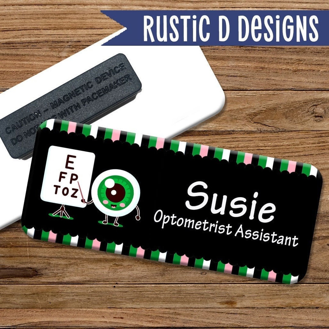 Eye Chart Eye Doctor Optometrist Magnetic Name Tag Badge - Etsy