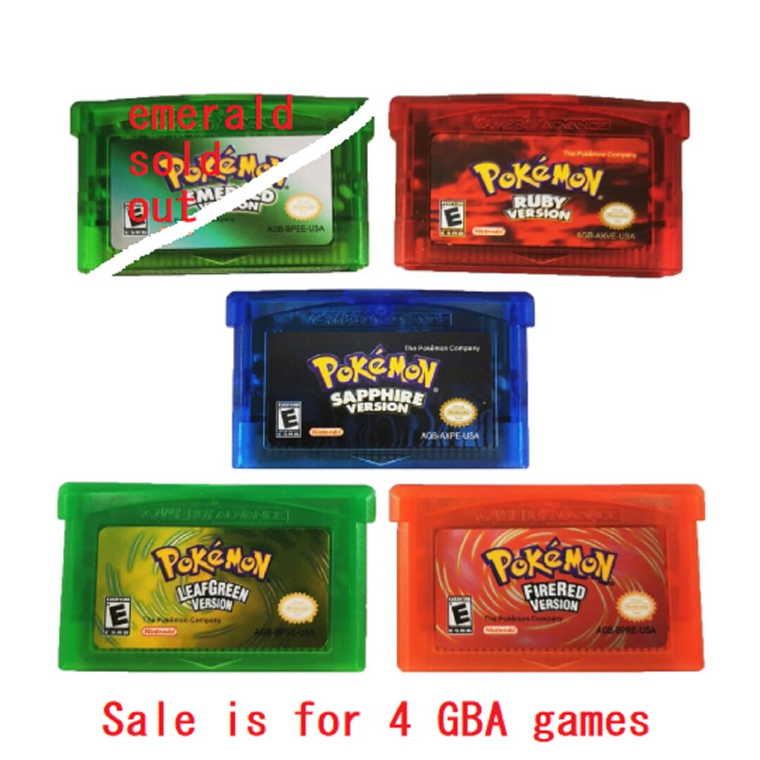 Pokemon Gameboy Advance GBA Games Ruby Sapphire Fire Red Leaf - Etsy