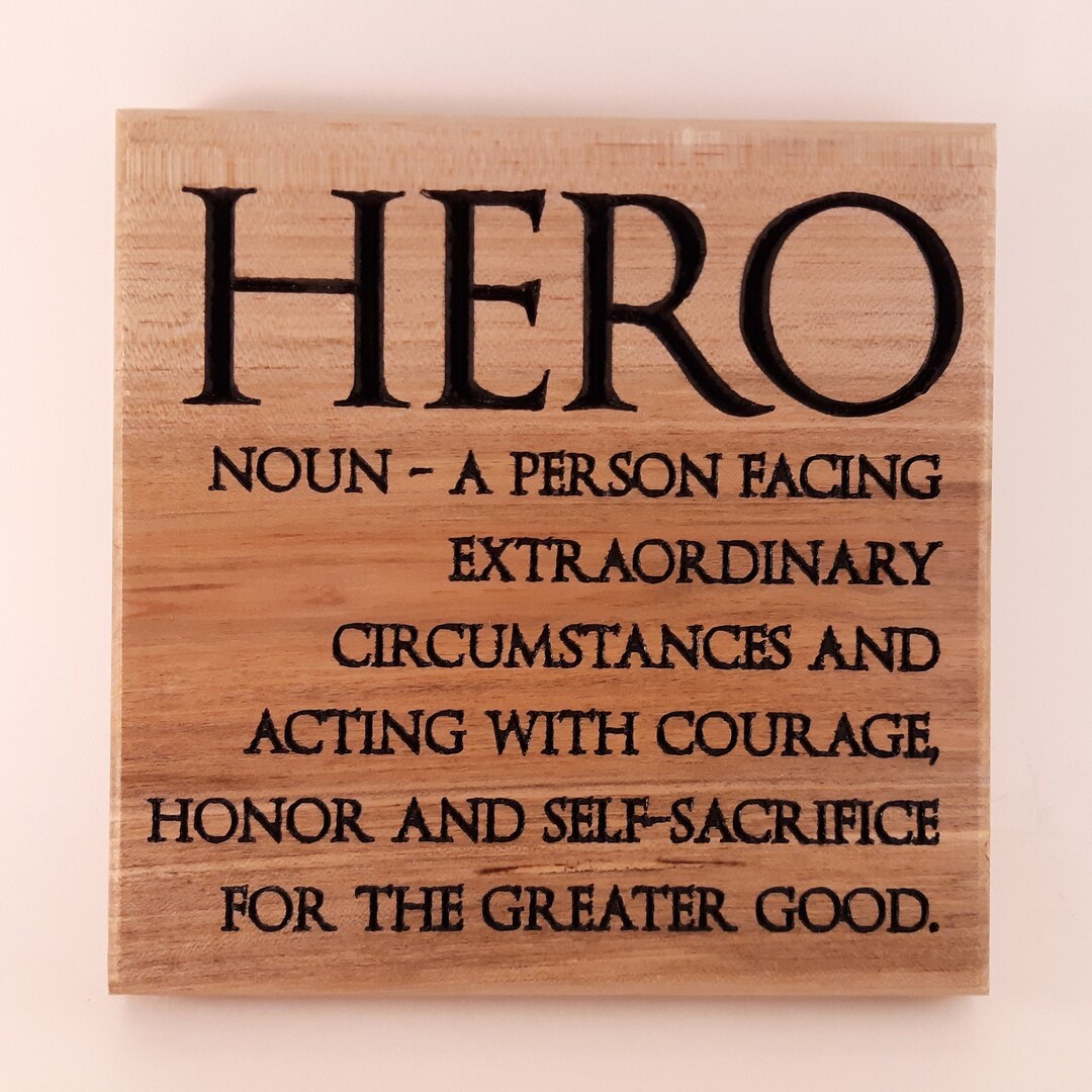 Hero Wood Sign Carved Wood Plaque Military Gift Graduation Present ...