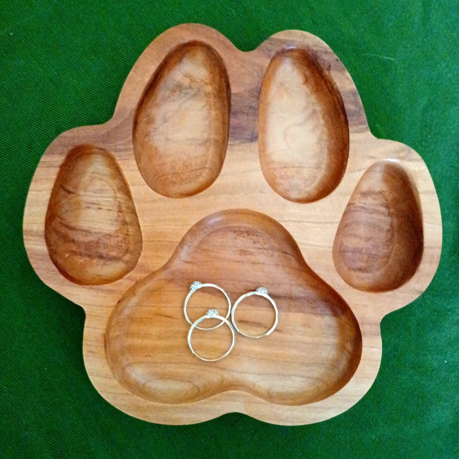 Dog Paw Wood Tray - Extra Large Decorative Dog Tray - Paw Print Shaped ...