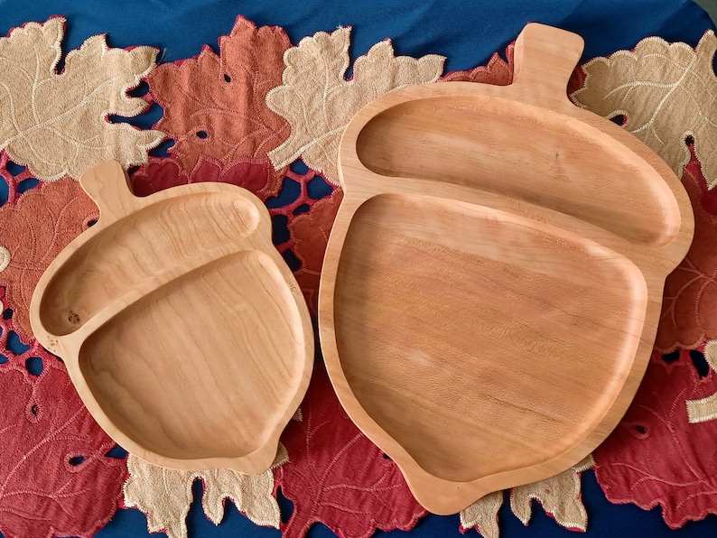 Acorn Tray - Wood Acorn Decor - Handcrafted Fall Organizer - Acorn ...
