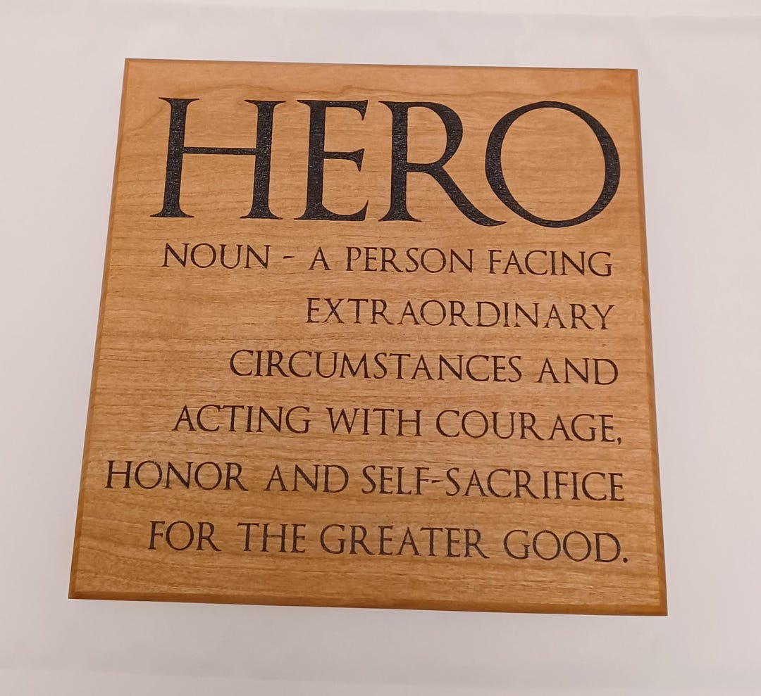 Hero Wood Sign Carved Wood Plaque Military Gift Graduation Present ...
