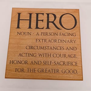 Hero Wood Sign - Carved Wood Plaque - Military Gift - Graduation ...