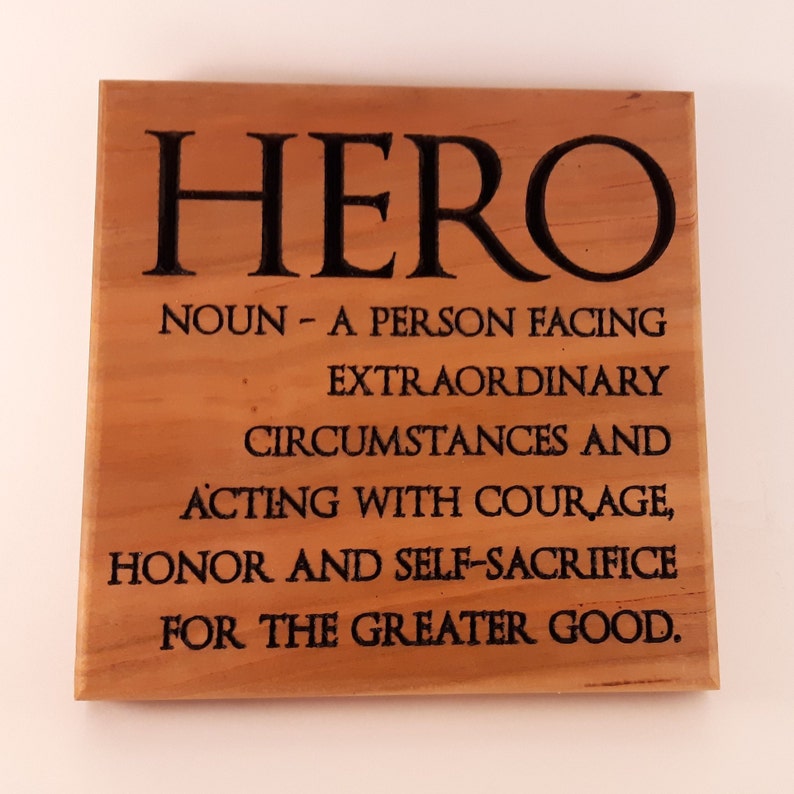 Hero Wood Sign Carved Wood Plaque Military Gift | Etsy