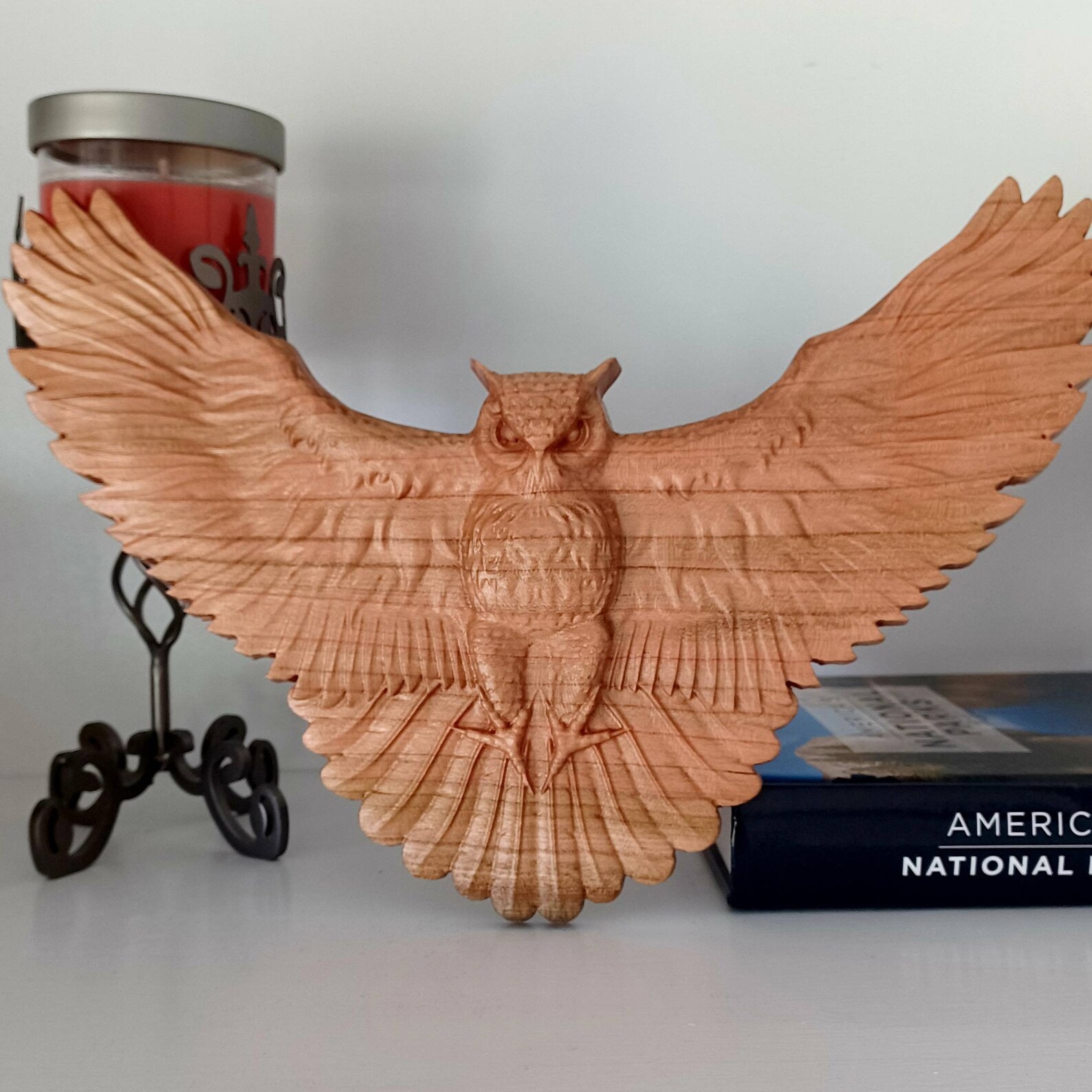 Owl Wood Wall Hanging Attacking Owl Wall Decor Owl With - Etsy