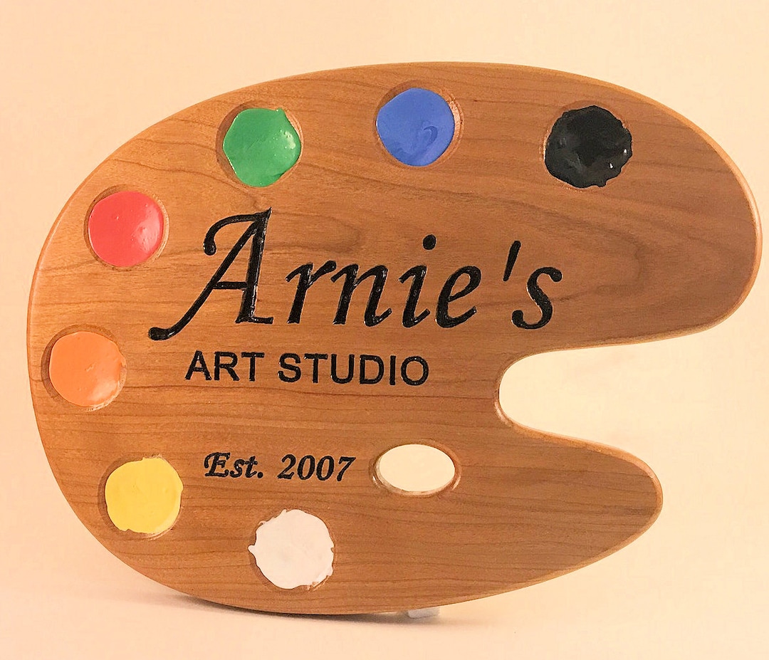 Painter's Palette Sign - Art Studio Sign - Artist's Workshop Shop ...