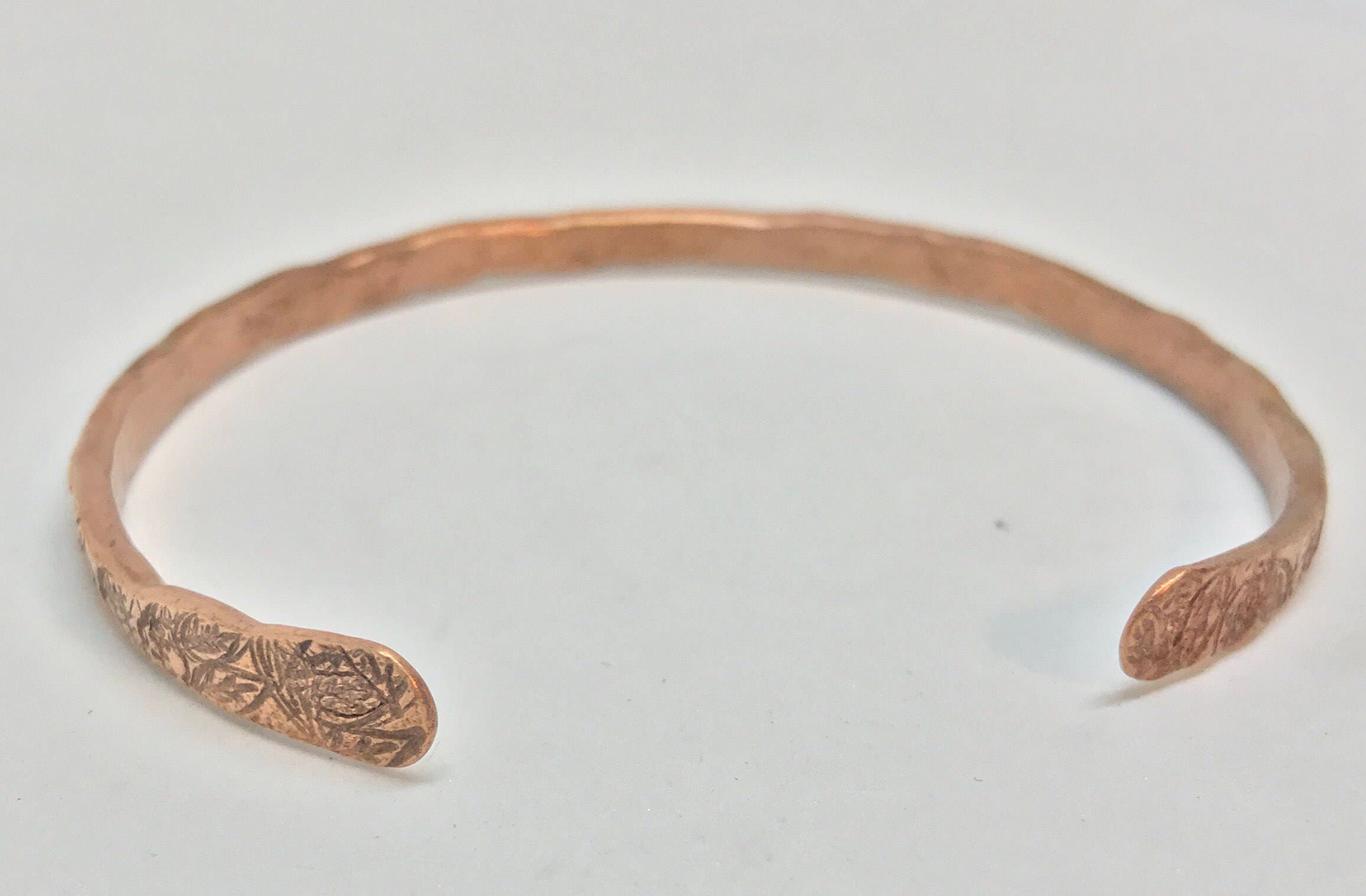 Handmade Leaf Textured Copper Cuff - Etsy
