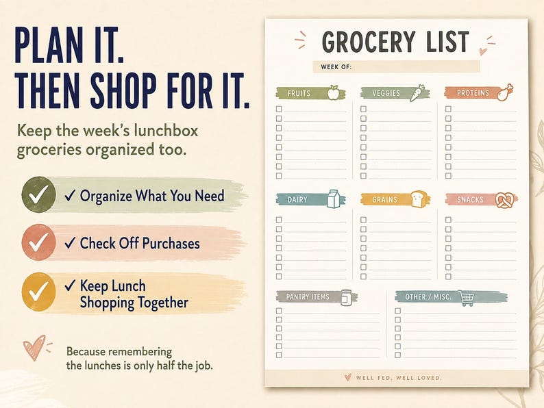 Editable Kids Lunch Menu Template | Weekly School Lunch Planner for ...