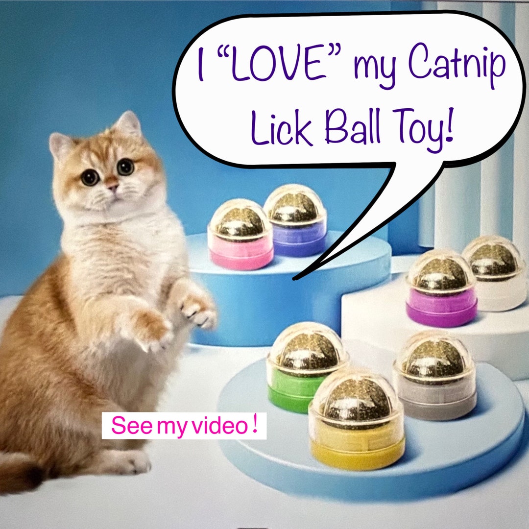 Catnip Toy, Catnip Mint Ball, Catnip Lick Ball, Cat Treat, Lick Ball, Cat Dental Health Toy, Cat ...