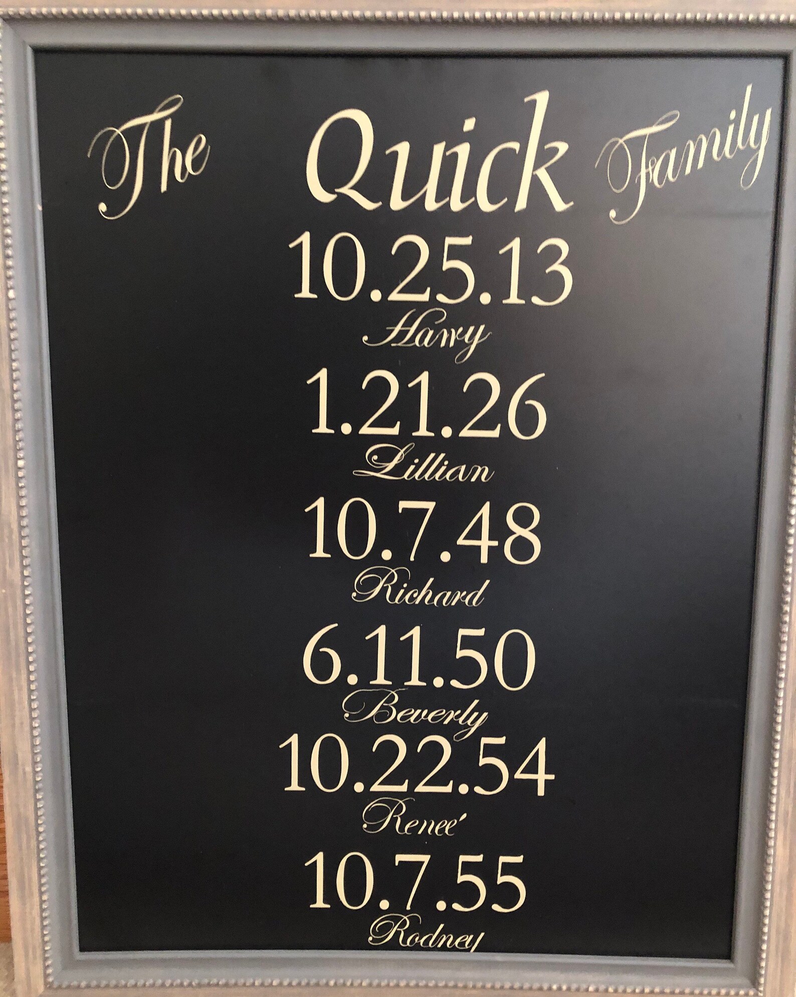 Special Date Board Family Birthdate Sign Personalized Date - Etsy