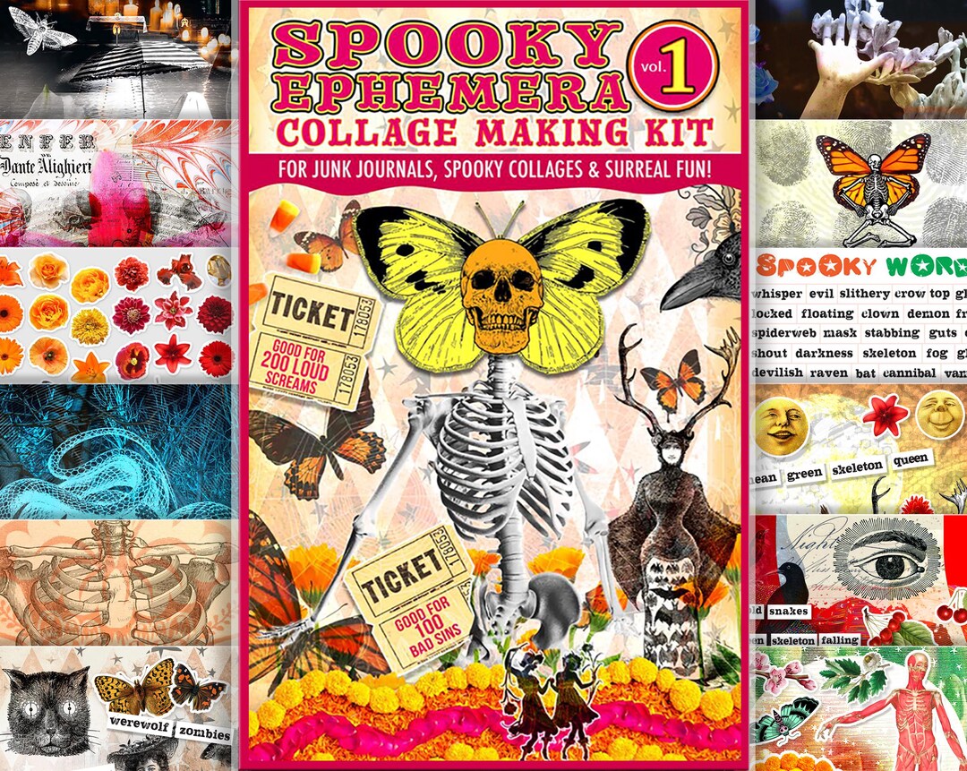 Spooky Ephemera Collage Kit - Digital Download - Volume 1 - Etsy