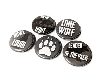 Wolf buttons | Etsy