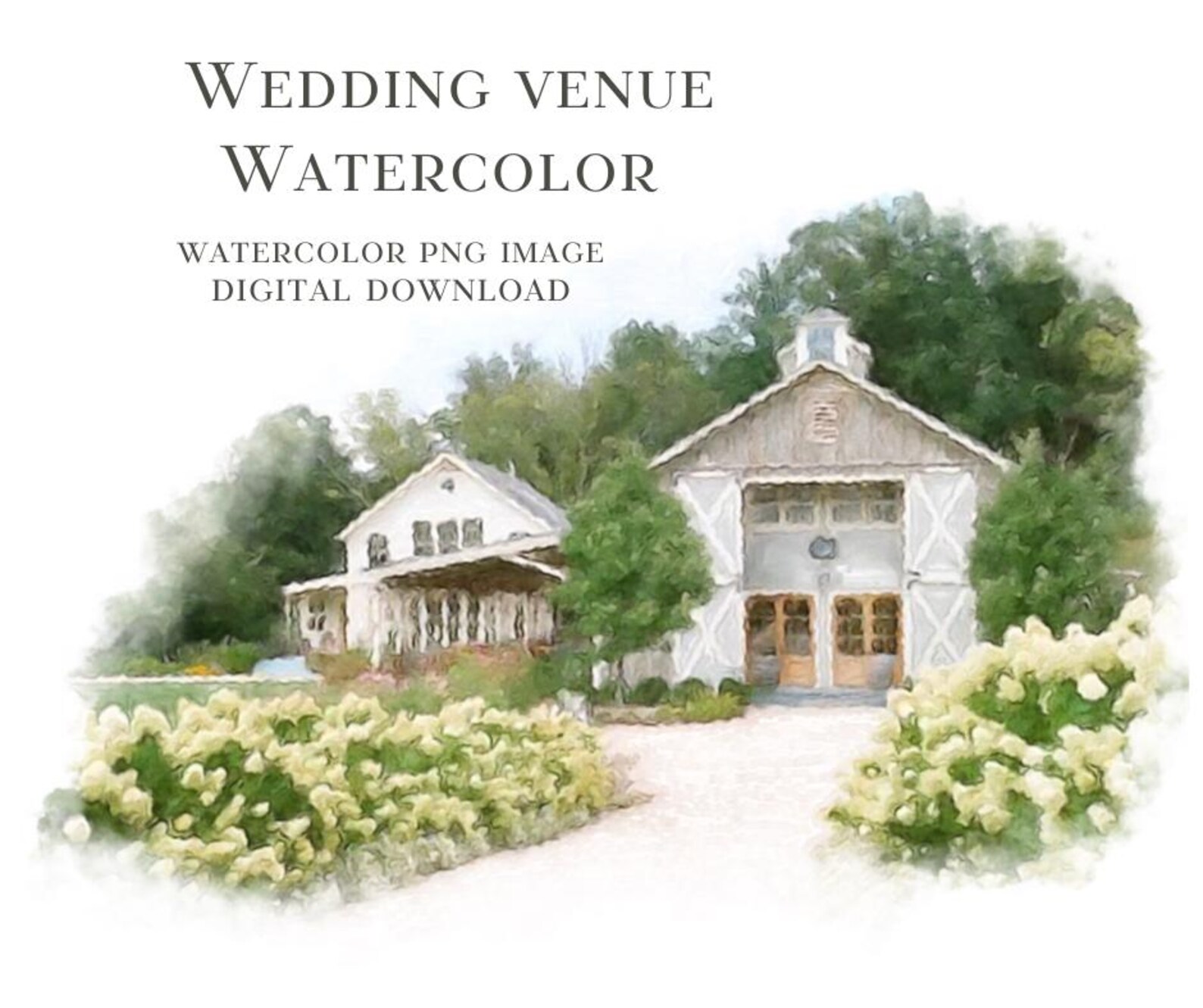 Custom Watercolor Venue Illustration Digital- Digital Download, Wedding ...
